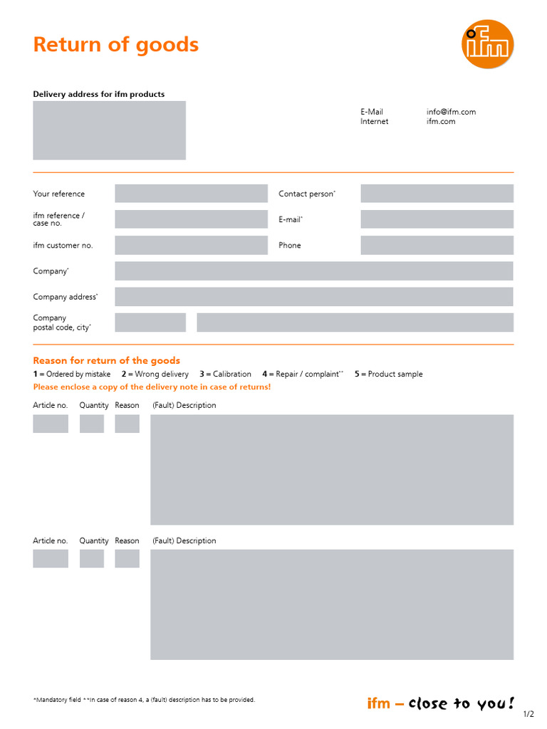 Ifm Return Form 2023 EN | PDF | Safety | Occupational Safety And Health