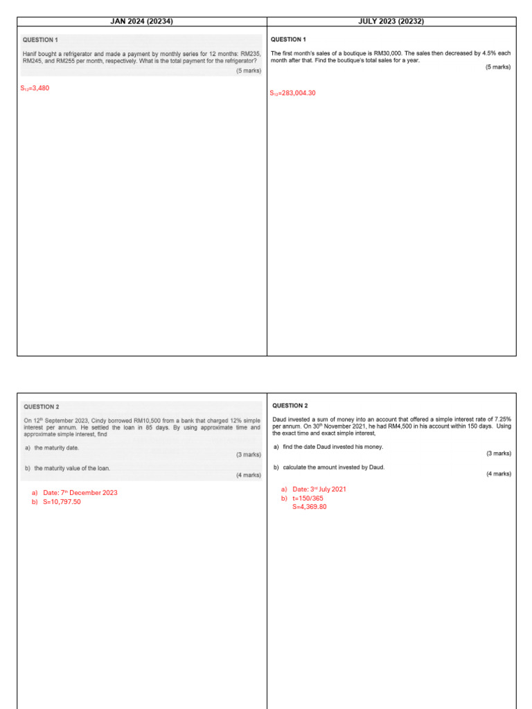 Mat402-Revision-pyq-jan 2024 & July 2023 | PDF