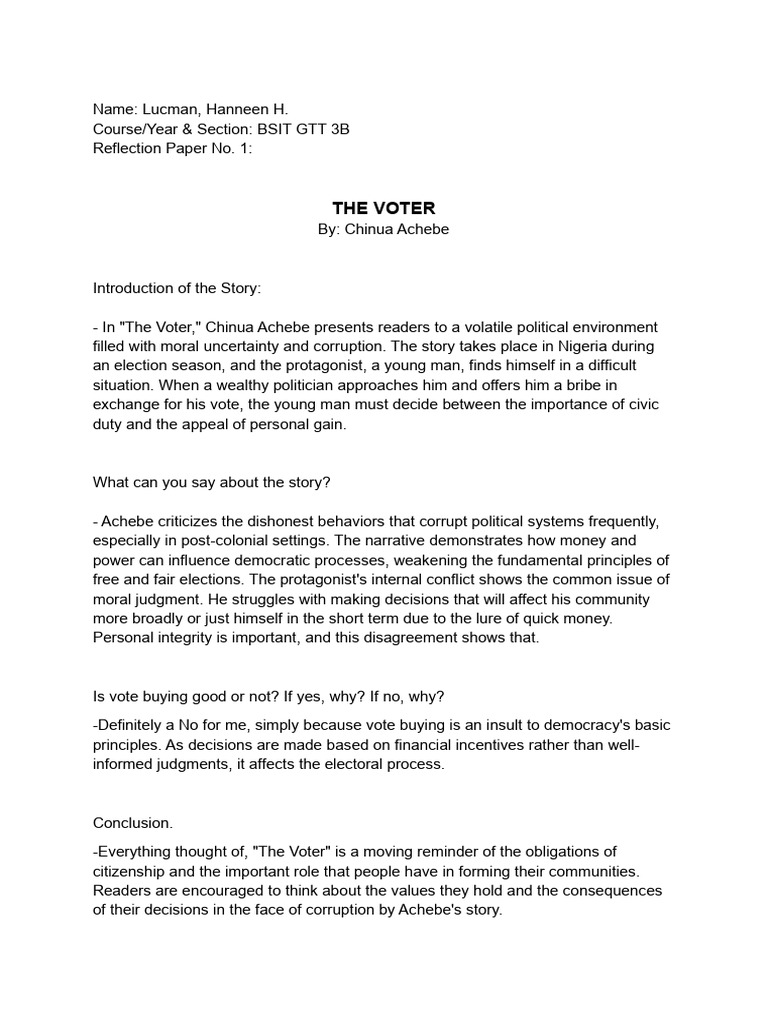 Reflection Paper No. 1- Lucman | PDF