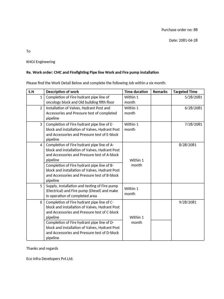 Purchase Order No | PDF