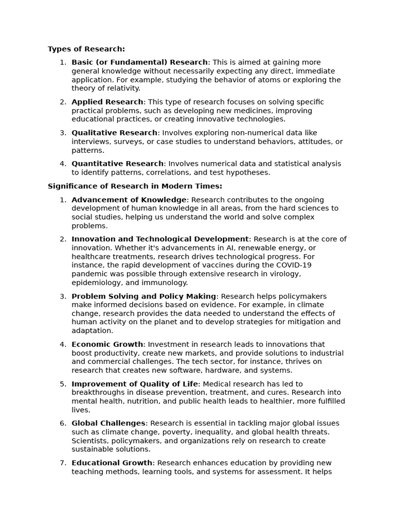 Types of Research methodology | PDF | Methodology | Inquiry