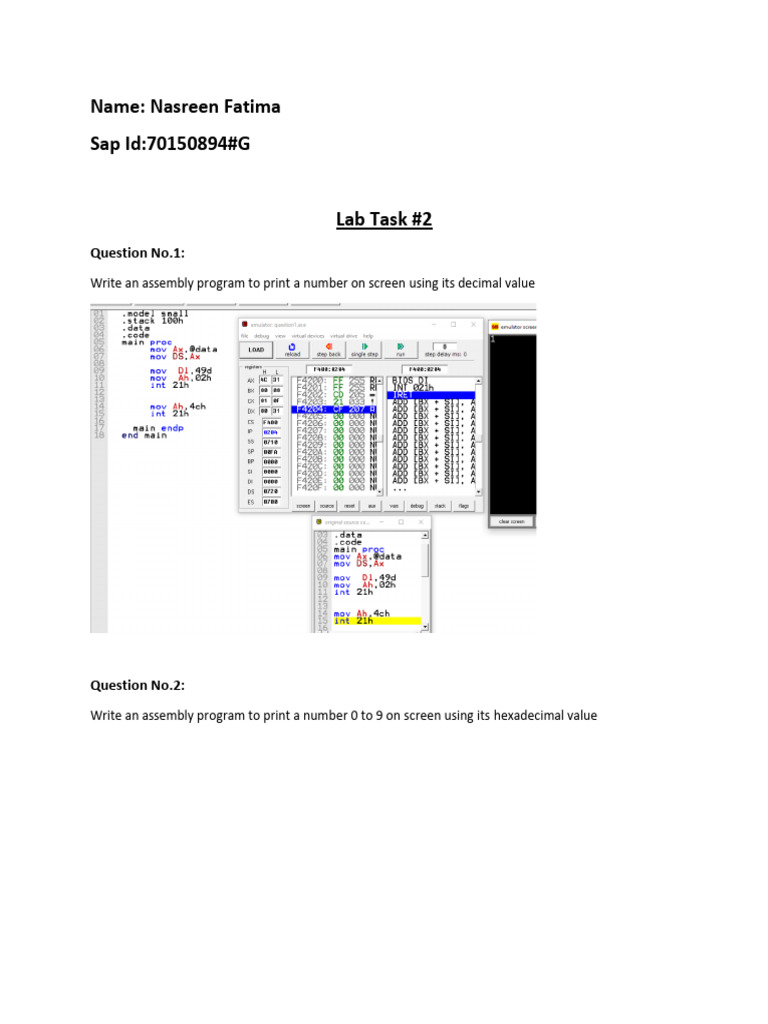 Coal Lab2 Nasreen Fatima#70150894#G | PDF