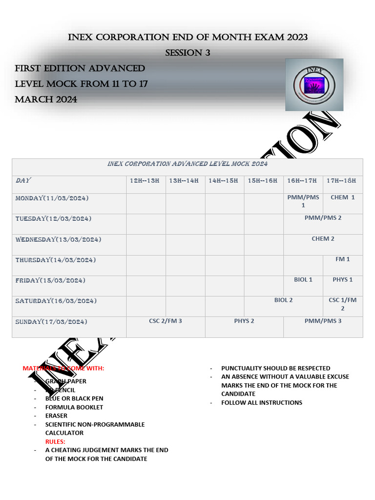 INEX MOCK 2024 | PDF
