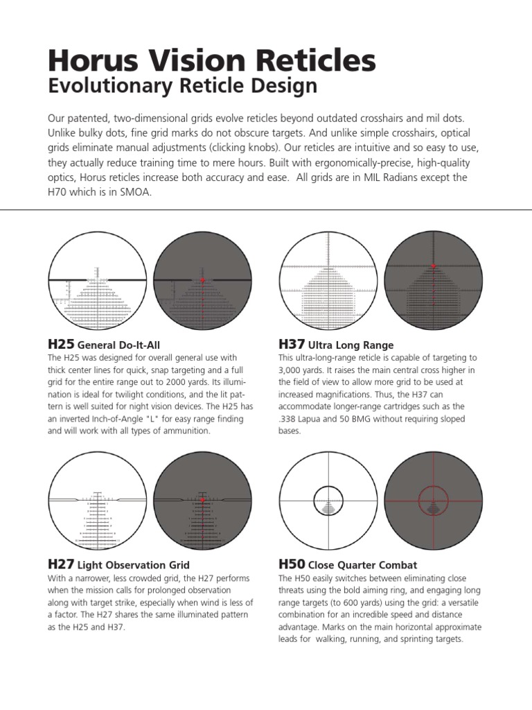 Horus Vision Reticles Evolutionary Grid Design | PDF | Firearms | Optics