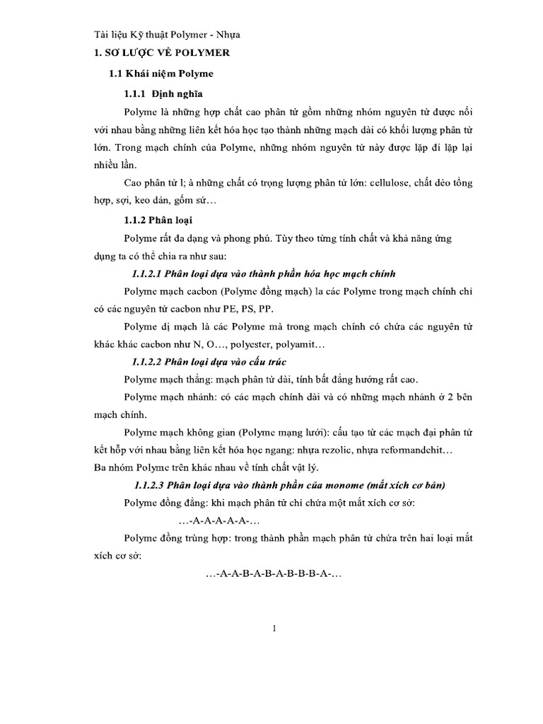 Tai Liu K Thut Polymer Nha Tai Liu | PDF