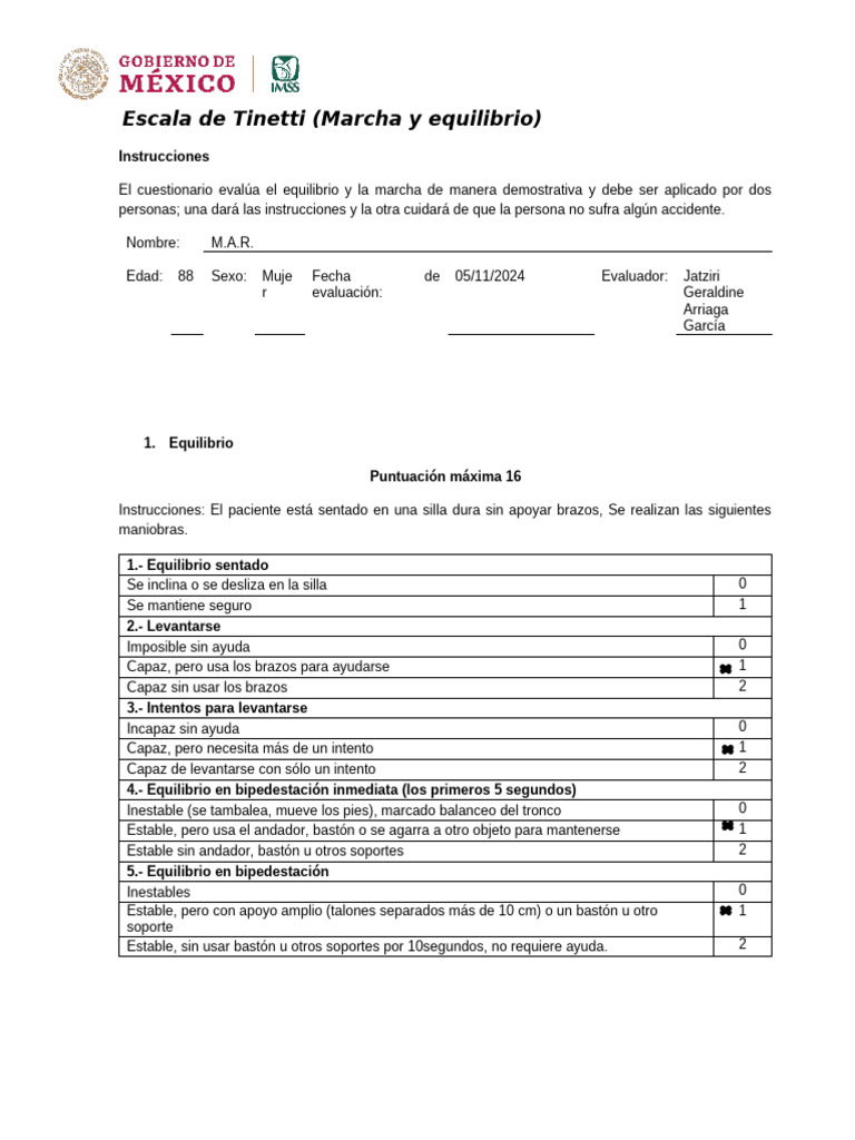 Escala Tinetti | PDF