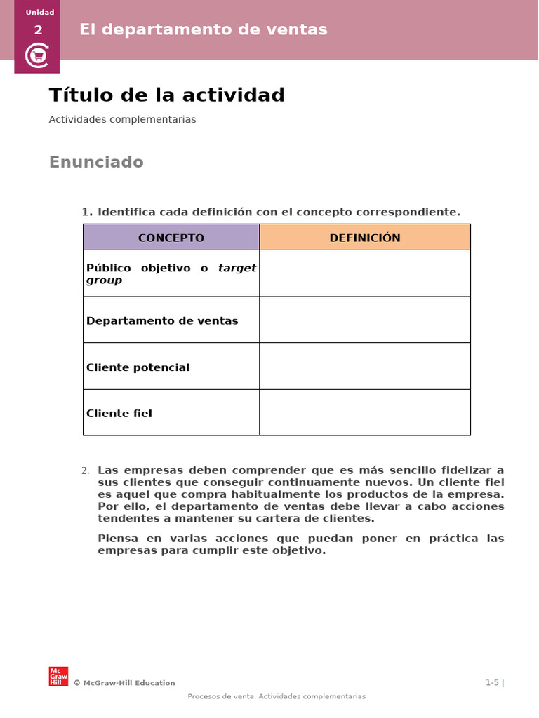 Actividad Complementaria tarea unidad 2 (1) | PDF | Business | Presupuesto