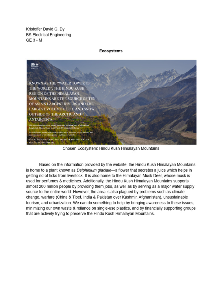 Hindu Kush Himalayas: Ecosystem Overview | PDF