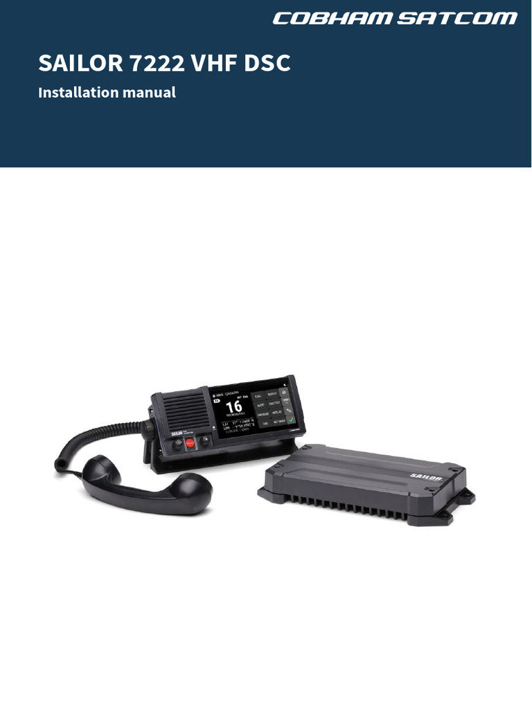 Sailor 7222 VHF DSC: Installation Manual | PDF | Electronics | Telecommunications