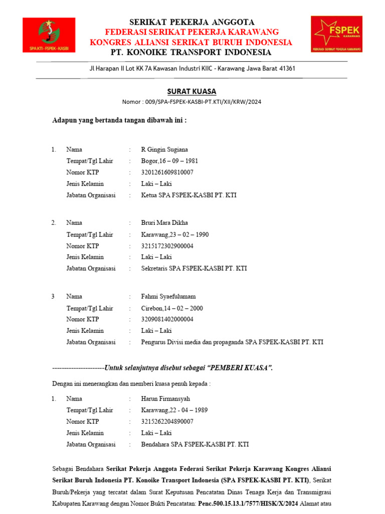 Surat kuasa rek | PDF