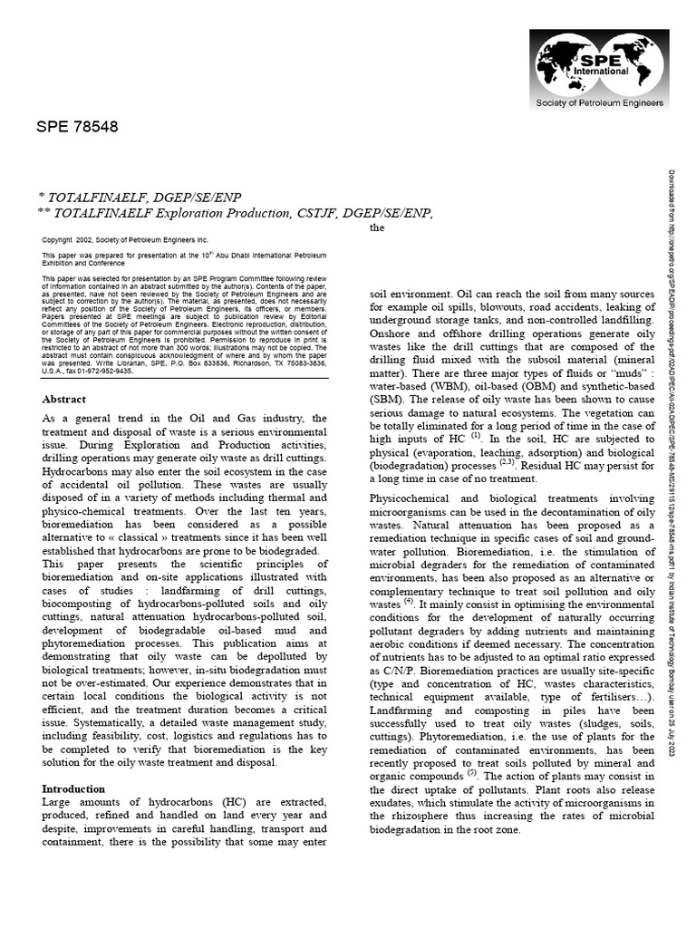 Is Bioremediation A Solution for the Treatment of Oily Waste | PDF | Environmental Remediation