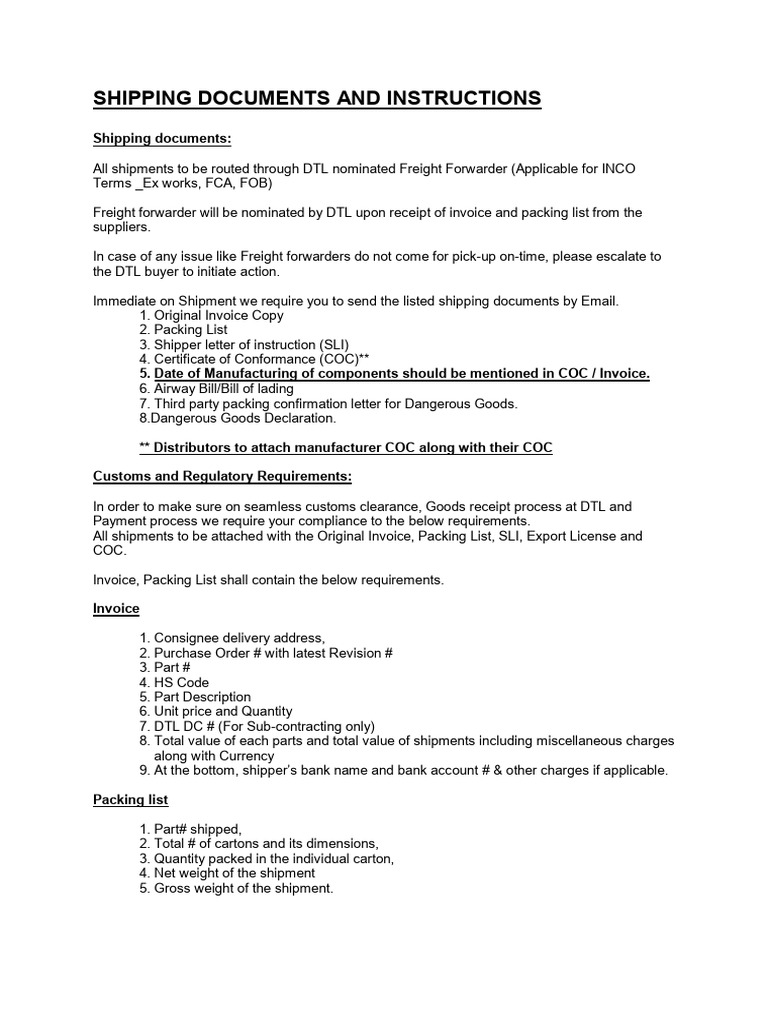 Fabric Shipping Documents | PDF | Cargo | Business