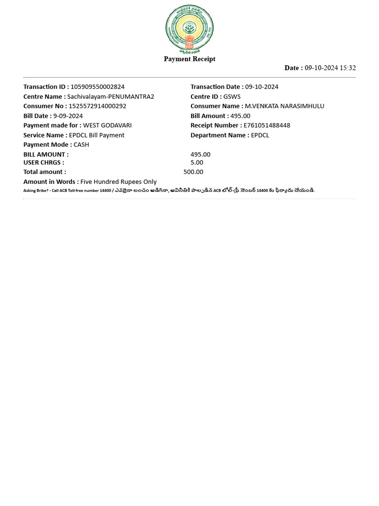 Mallula Yamuna Current Bill | PDF