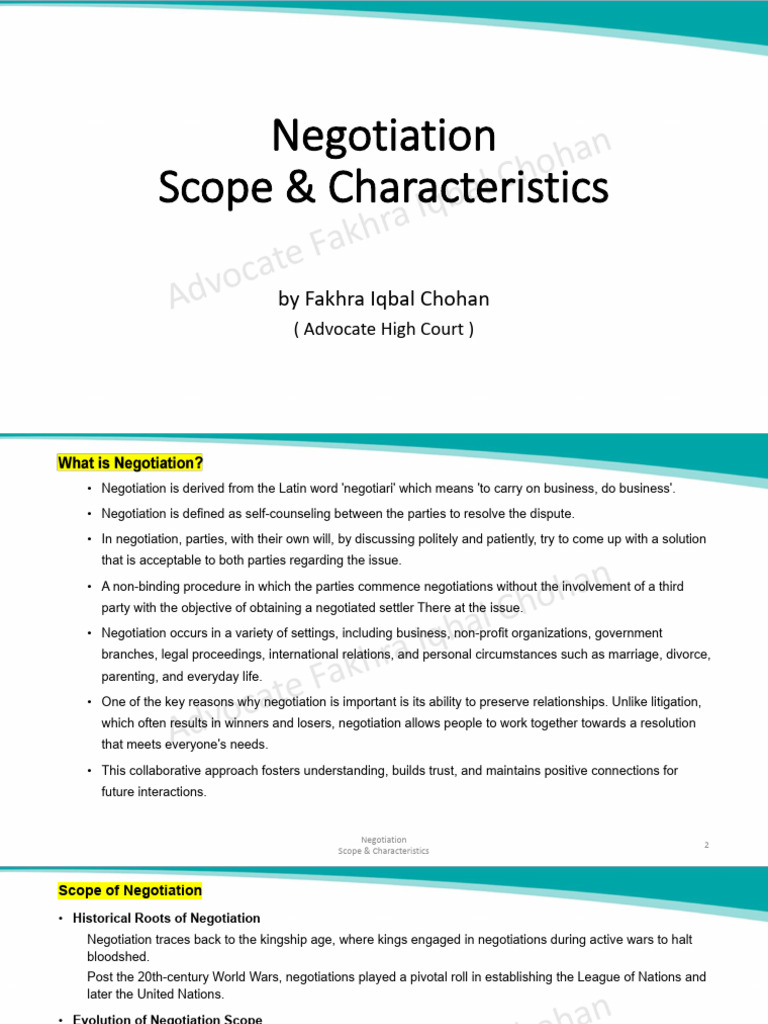 Negotiation Lecture (ADR) | PDF | Negotiation | Alternative Dispute Resolution