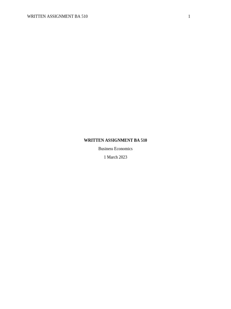 Written Assignment Ba 510 | PDF | Macroeconomics | Economies