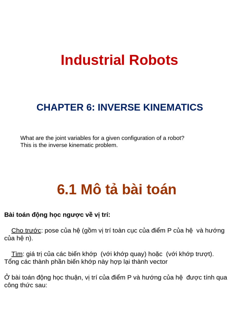 Chapter6-Inverse Kinematics - AUN | PDF