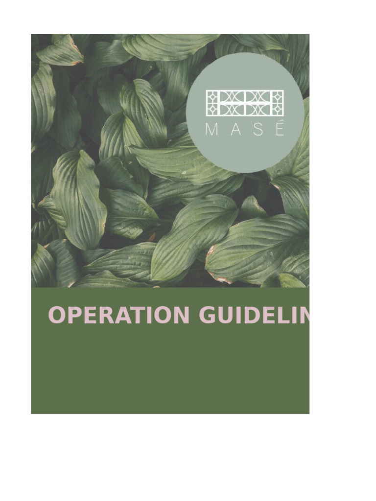 Operation Guideline 2021 | PDF