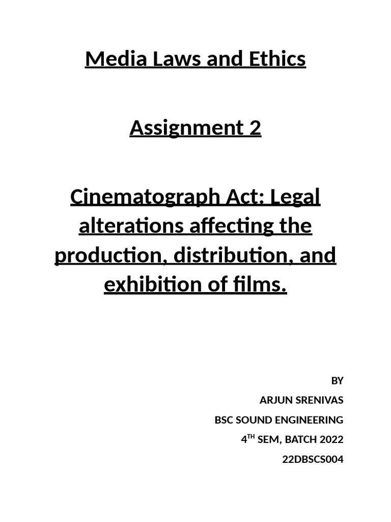 Media Laws and Ethics Assignment 2 | PDF | Regulatory Compliance