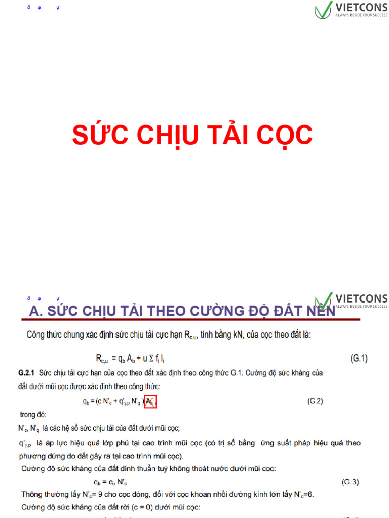 Tinh Toan Suc Chiu Tai Coc TCVN | PDF