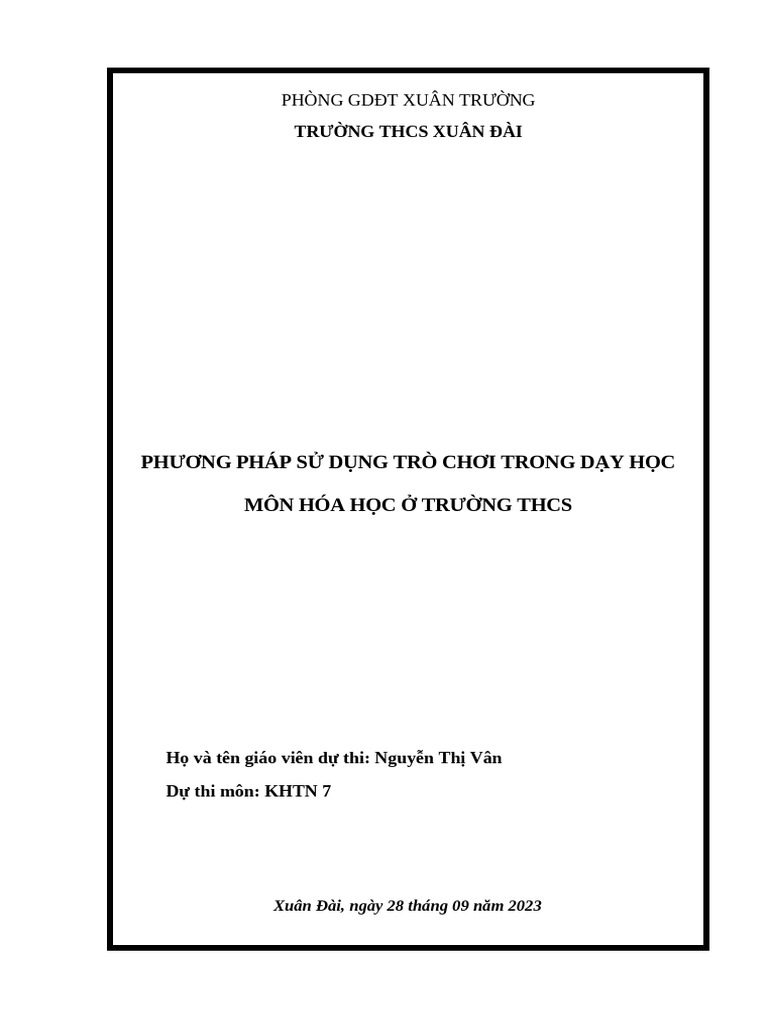 Biện Pháp Nâng Cao Chất Lượng Bộ Môn KHTN | PDF