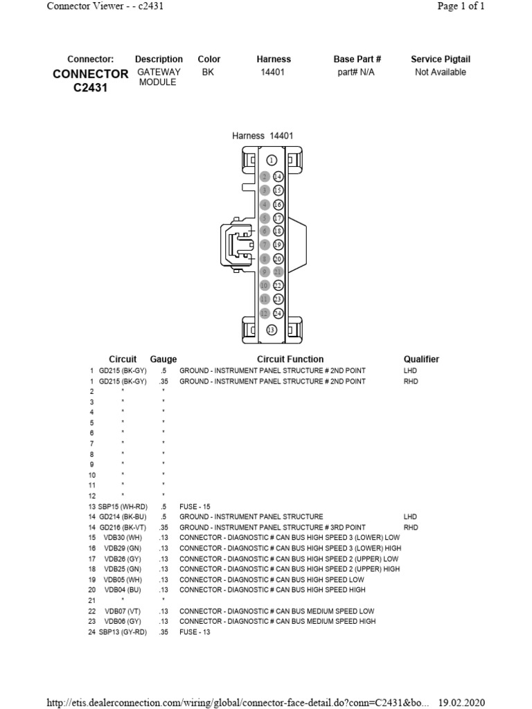 GATEWAY connector C2431 | PDF | Electronics | Electrical Engineering