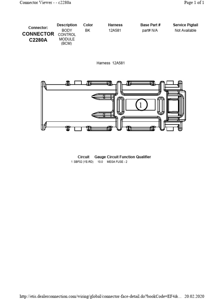 BCM Connector C2280A Details | PDF