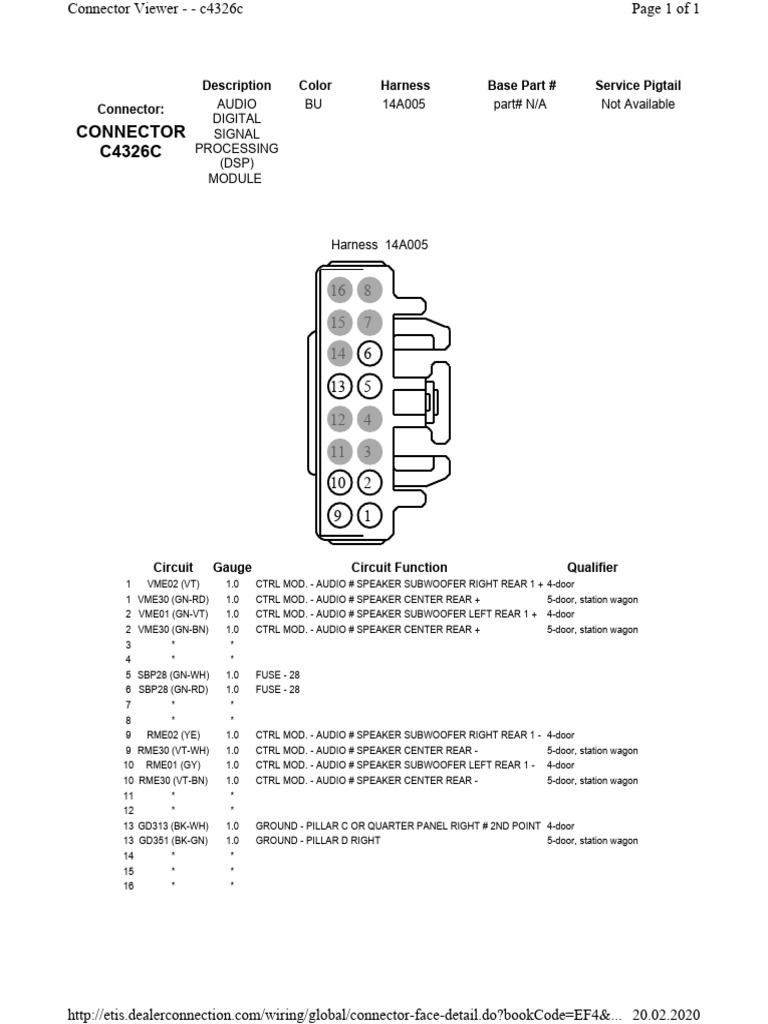Audio Digital Signal Processing (DSP) Module Connector C4326C | PDF ...