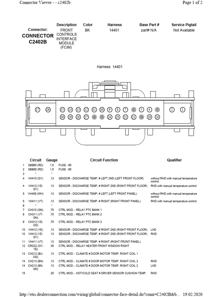 FCIM connector C2402B | PDF | Motor Vehicle | Vehicles