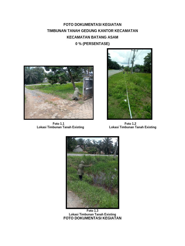 6 FOTO DOKUMENTASI TIMBUNAN TANAH KATR CAMAT KEL DUSUN KEBUN | PDF