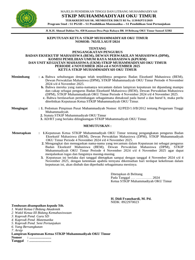 SK Bem, DPM 2024-2025 | PDF