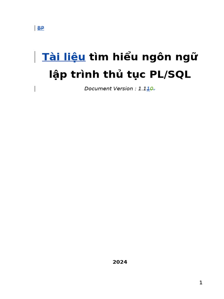 Tài liệu tìm hiểu PL-SQL | PDF
