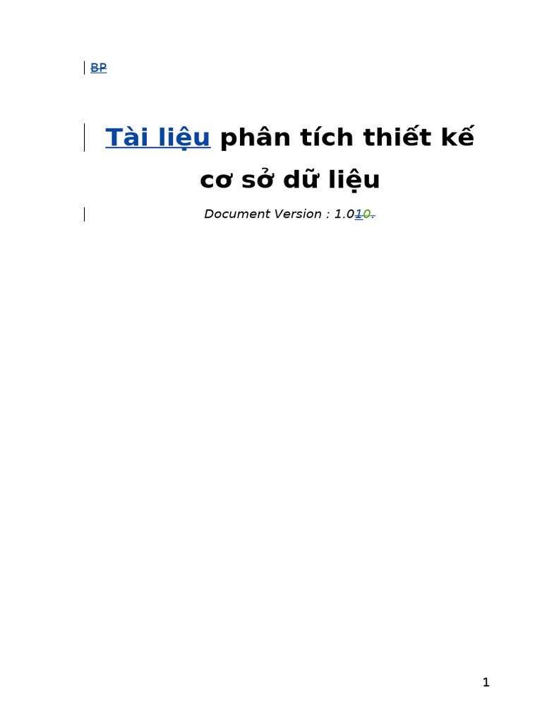 Tài liệu phân tích thiết kế csdl | PDF