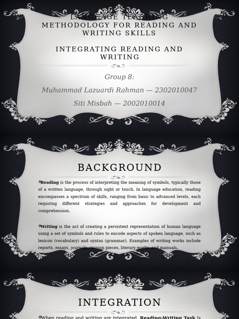 Group 8 - Integrating Reading & Writing | PDF | Human Communication ...