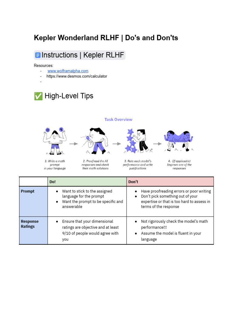 Kepler RLHF - Do's and Don'ts | PDF | Mathematics | Cognition