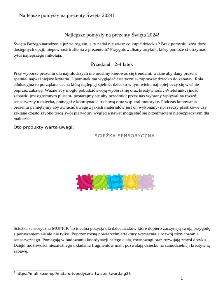 Najlepsze pomysły na prezent dla najmłodszych | PDF