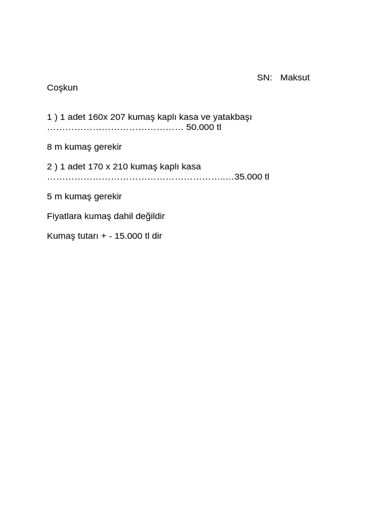 Maksut Usta 2 Yatak | PDF