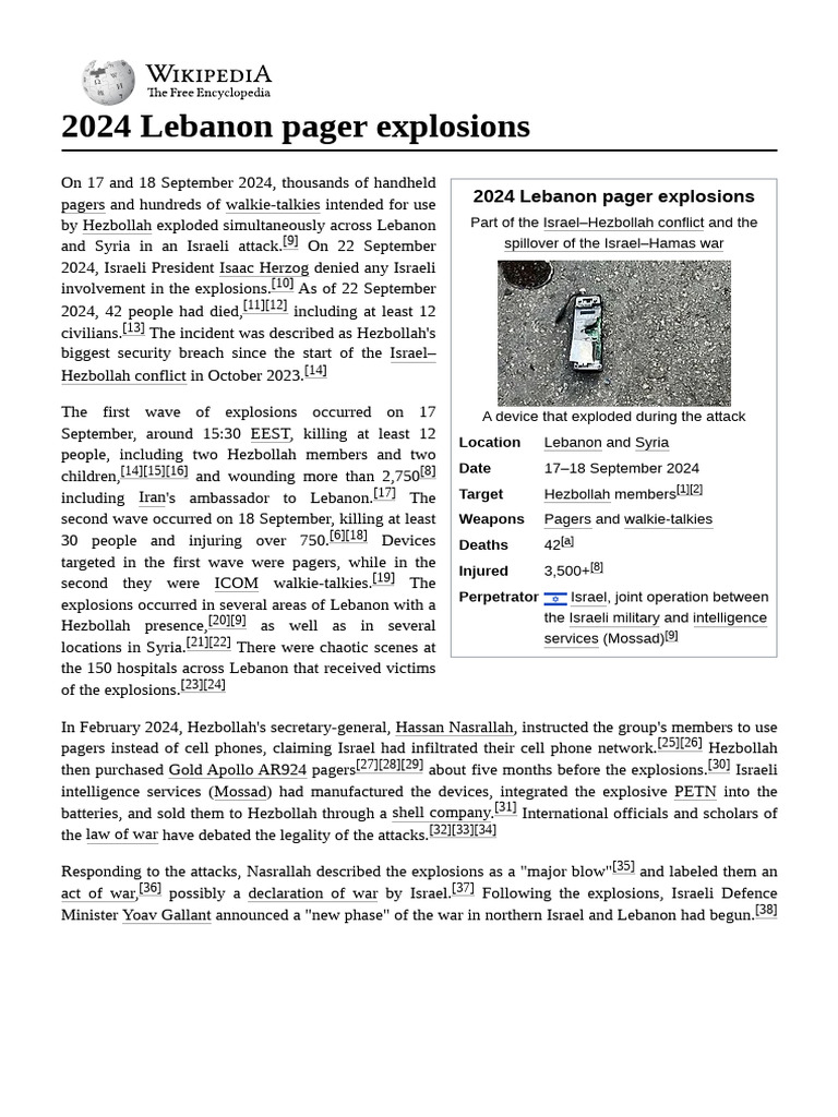 2024 Lebanon Pager Explosions Overview | PDF | Hezbollah