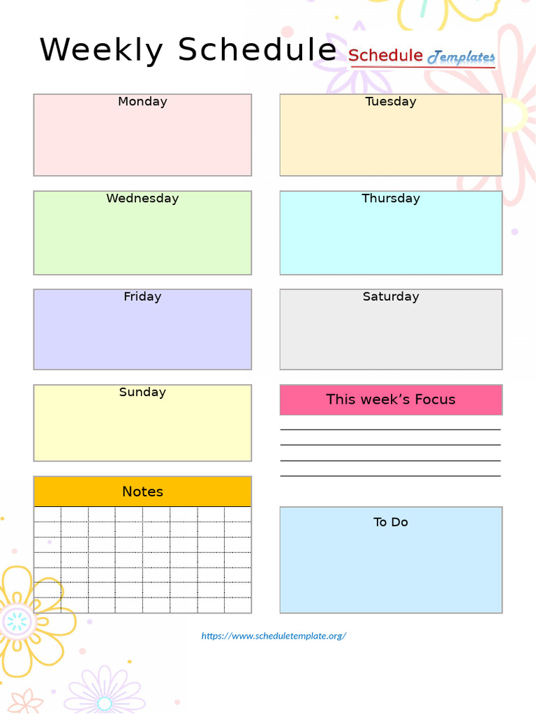 Weekly Time Management Chart | PDF