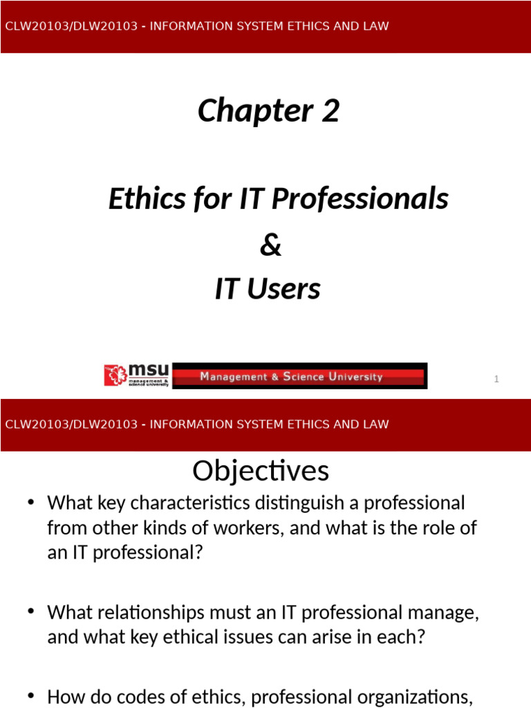 Chapter 2a - Ethics For It Professionals and It Users | PDF | Strategic Defense Initiative ...