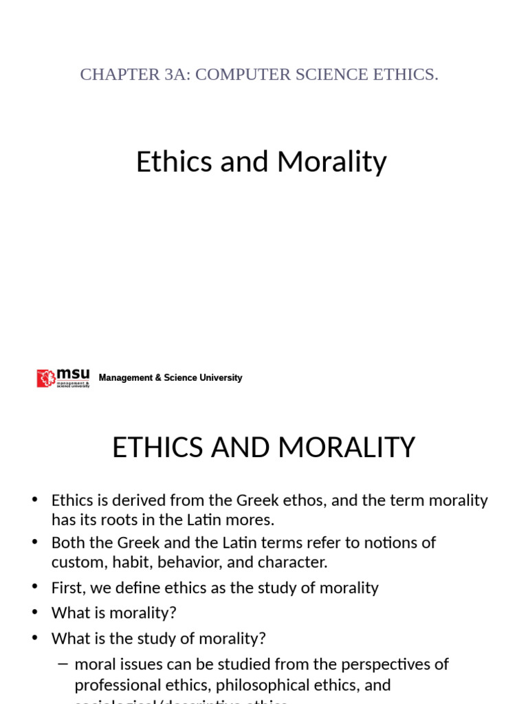Chapter 3a_computer Science Ethics | PDF | Utilitarianism | Morality
