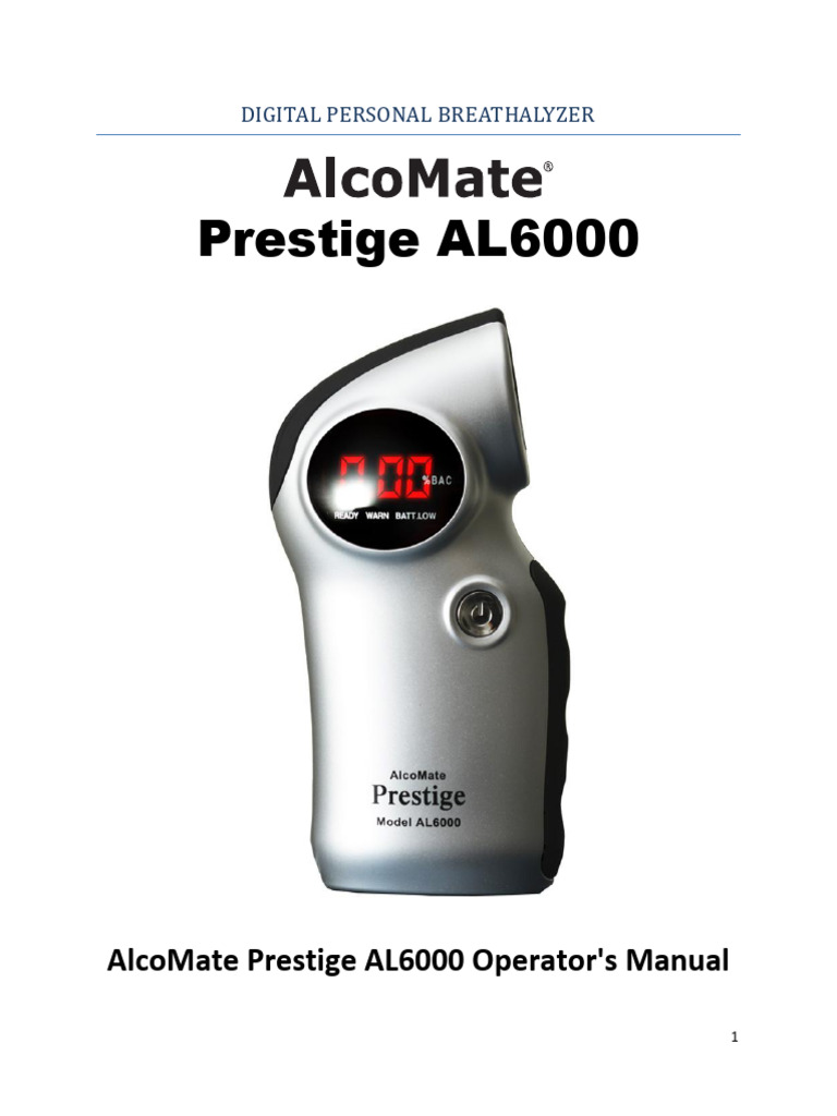 Prestige AL6000 - Operator - Manual | PDF | Driving Under The Influence