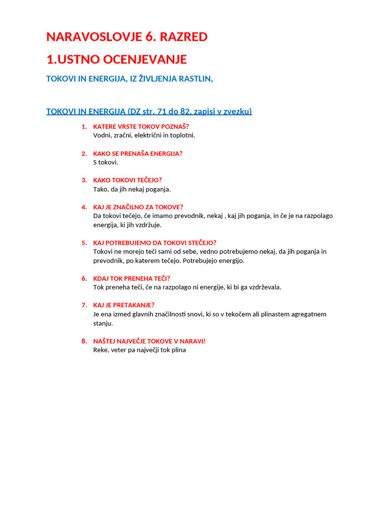 Naravoslovje 6. Razred | PDF