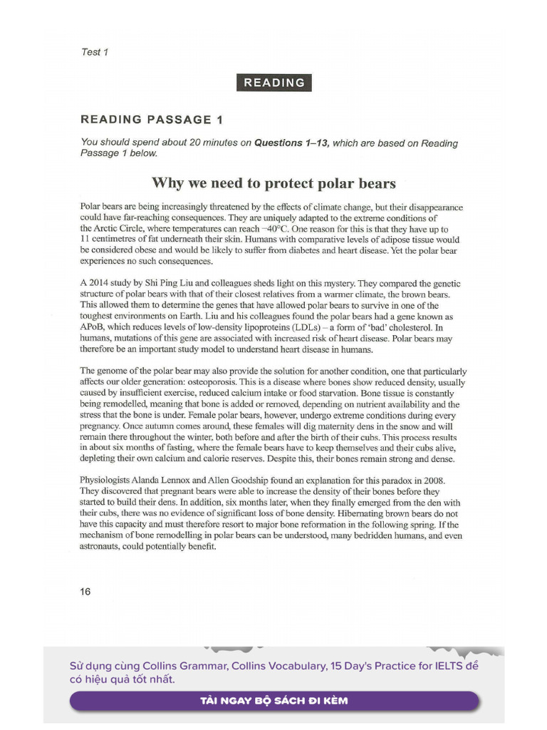 Reading - Cambridge IELTS Test Book 16 17 Test 1234 Part 1 AC and GT | PDF