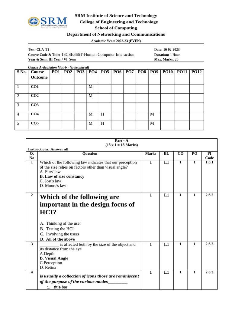 CT1 3 | PDF | Menu (Computing) | Human–Computer Interaction