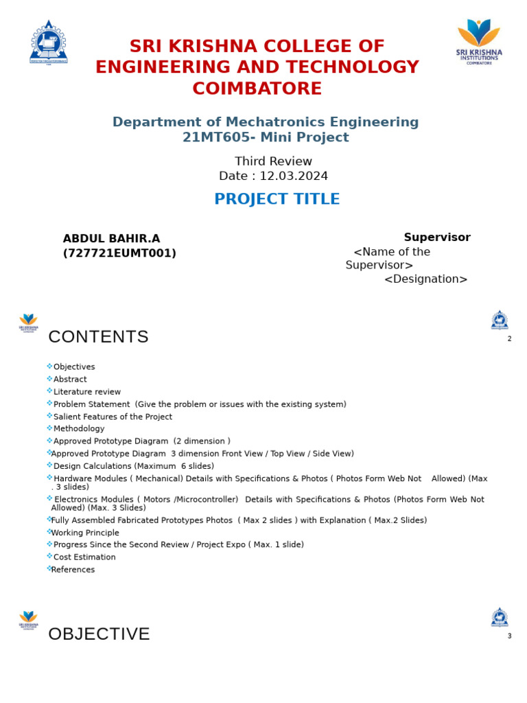Third Review Mini Project PPT 13.03.2024 | PDF | Engineering