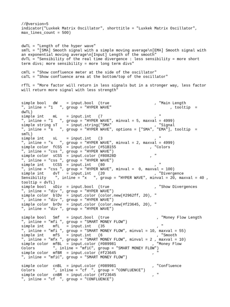 Luxkek Matrix Oscillator Script | PDF