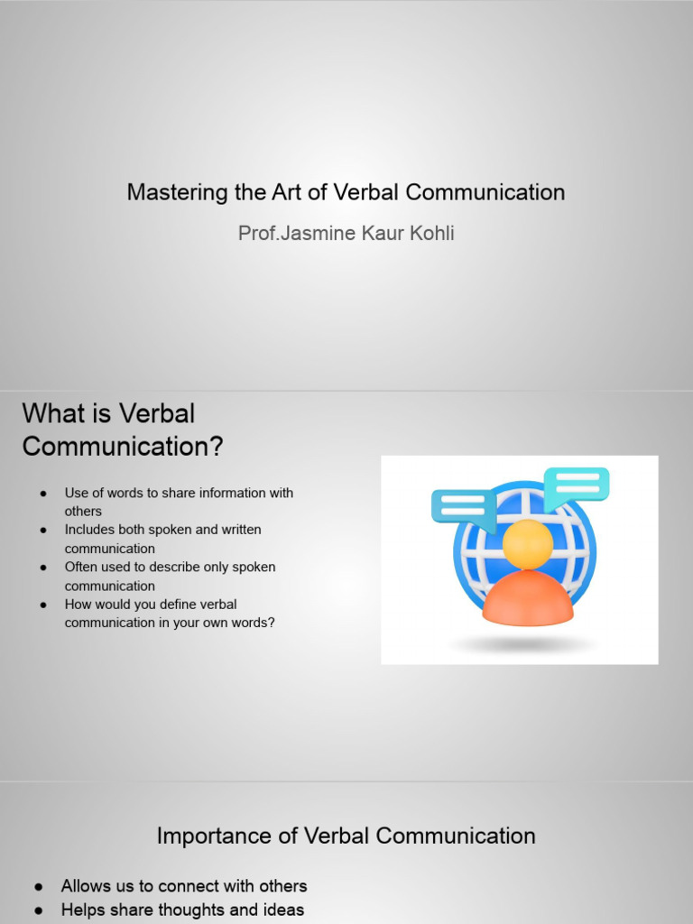 _Verbal Communication | PDF | Communication | Body Language