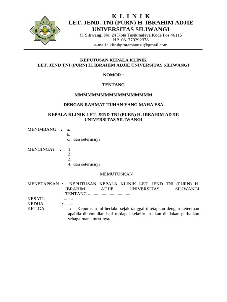 FORMAT SK DAN LAMPIRAN | PDF