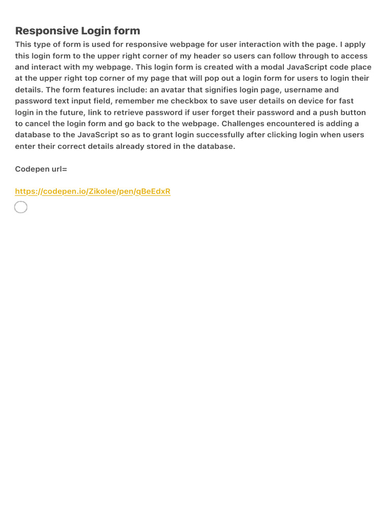Responsive Login Form | PDF
