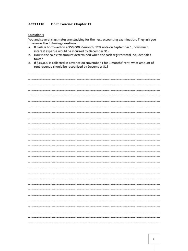 Chapter 11 Do It Question | PDF | Expense | Taxes